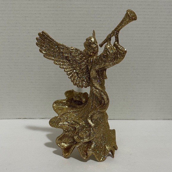 Holiday | Vintage Tree Topper Gold Glitter Angel Figurine | Poshmark